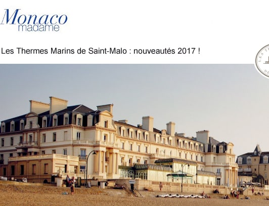 Monaco Madame - Octobre 2016 - La presse en parle - Thalasso à Saint Malo